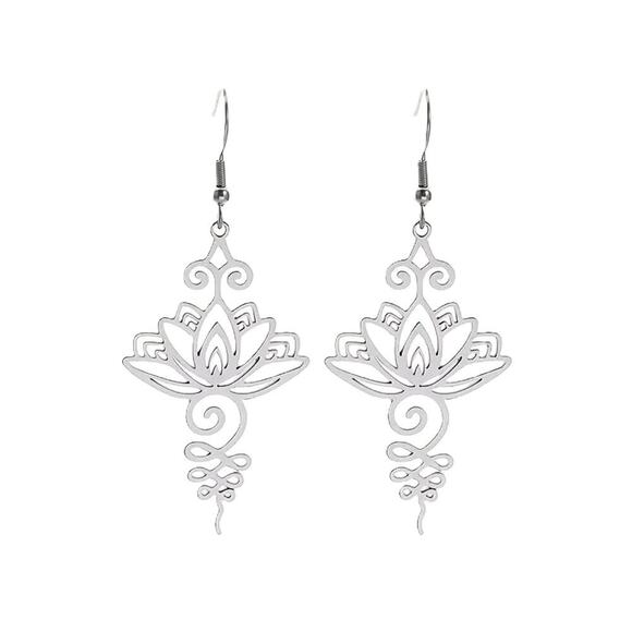 Unbranded | Jewelry | New Lotus Flower Stainless Steel Silver Earrings ...